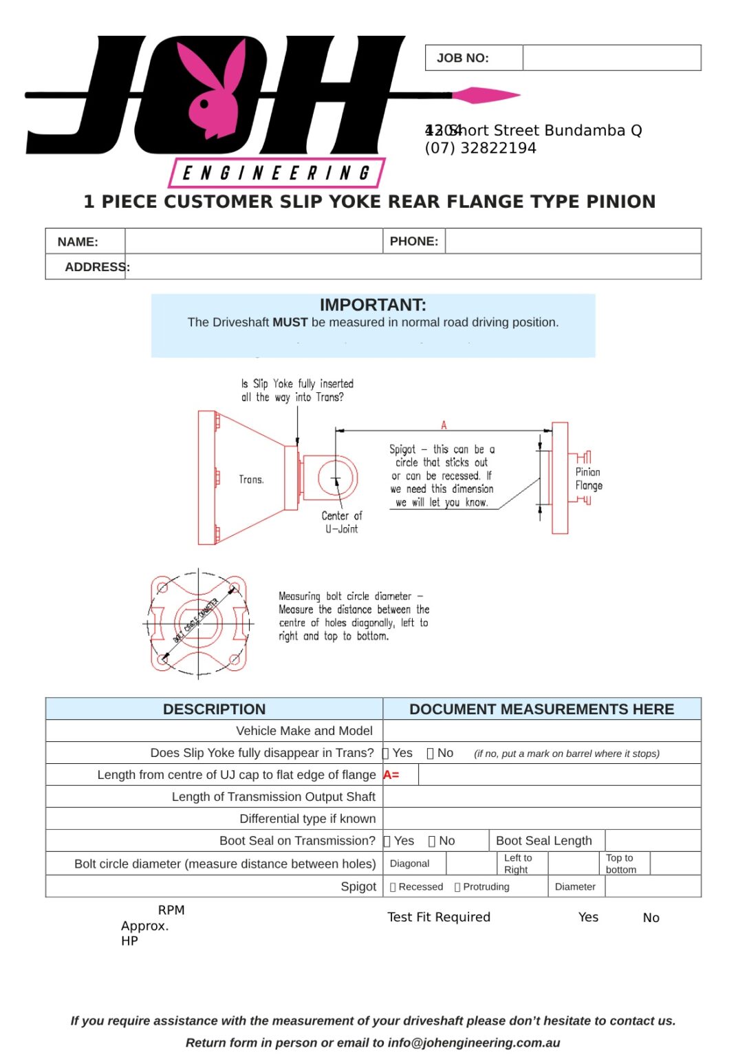 Request Forms - JOH Auto Engineering
